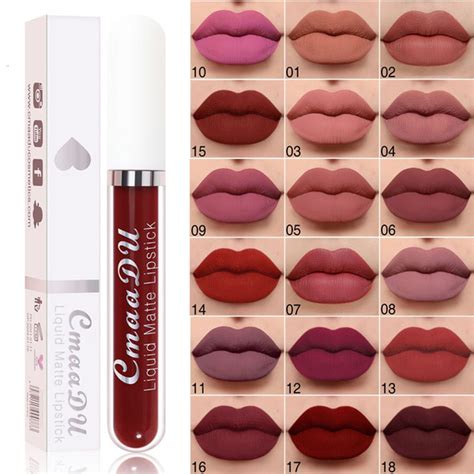 18 Colors Long Lasting Waterproof Ultra Matte Nude Liquid Lipstick
