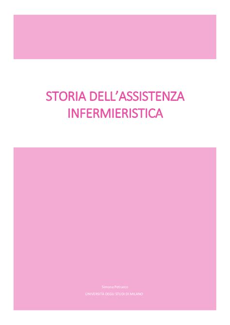 Storia Dellassistenza Infermieristica Appunti Di Storia Docsity