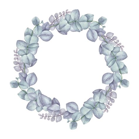 Premium Vector Watercolor Eucalyptus Leaves Round Frame