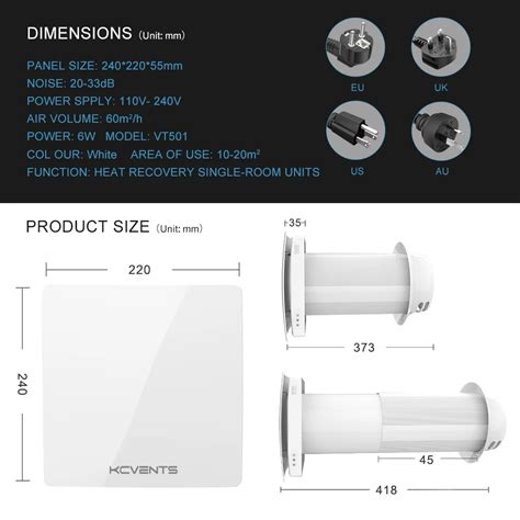 Three Operation Modes Energy Ductless Hrv Single Room Wall Mounted Air