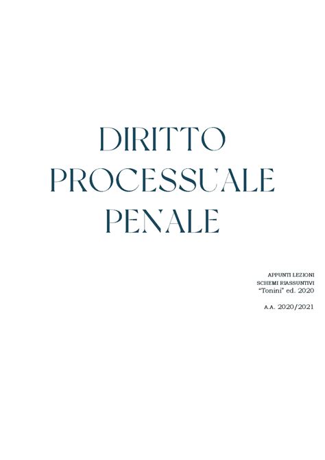 Tonini Manuale Di Procedura Penale 2020 Schemi E Mappe
