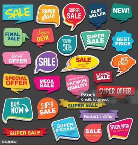 판매 스티커 및 태그 다채로운 컬렉션 벡터 일러스트 레이 션 퍼센트 기호에 대한 스톡 벡터 아트 및 기타 이미지 퍼센트 기호 가격 개념 Istock