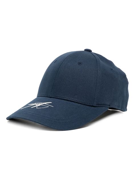 ader error affiti logo embroidered baseball cap blue farfetch