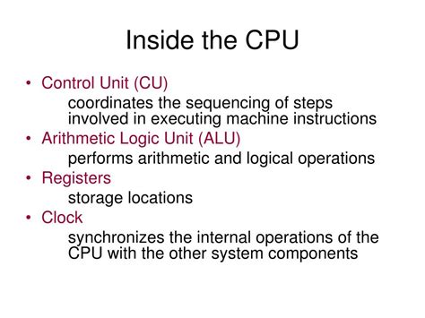 Ppt A Simple Computer Consists Of A Processor Cpu Central Processing