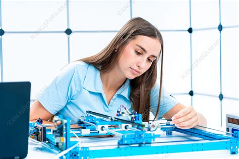 Scientist Working With Computer Numerical Control Technology Stock