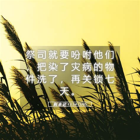 利 未 记 13 54 CUVS 祭 司 就 要 吩 咐 他 们 把 染 了
