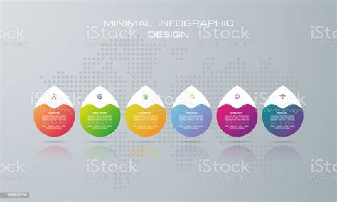 Info Graphic Template With 6 Options Workflow Stock Illustration
