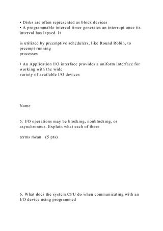 Name CPSC 351 Sample Final Exam Name Docx