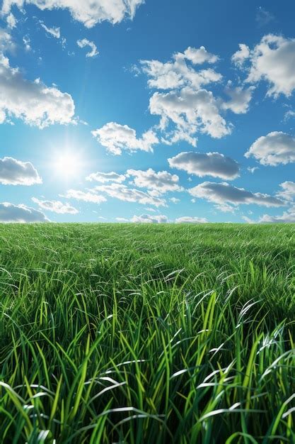 Premium Photo Green Grass In The Pasture Generative Ai