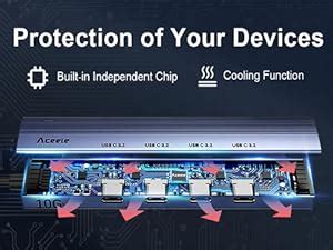 Aceele Port Usb C Hub Gen Gbps Usb C To Usb C Hub With Type C Data Ports Ft Data