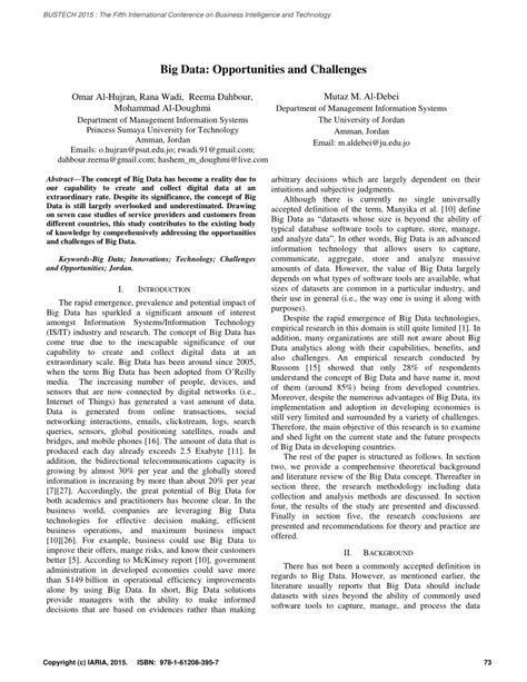 Pdf Big Data Opportunities And Challenges
