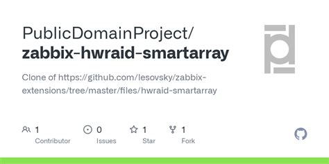 GitHub PublicDomainProject Zabbix Hwraid Smartarray Clone Of Https
