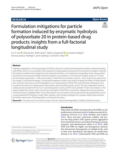 pdf formulation mitigations for particle formation induced by
