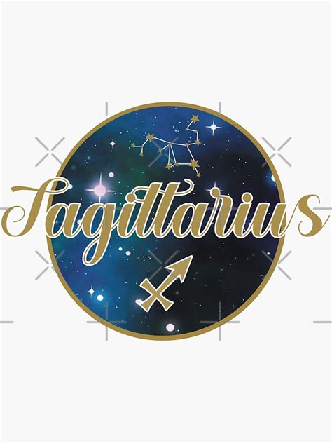 Sagittarius Zodiac Sign Cute Sagittarius Lettering Sticker For Sale
