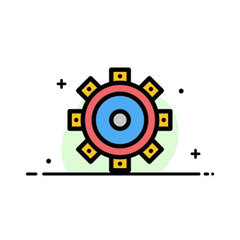 Construction Building Setting Business Flat Line Filled Icon Vector