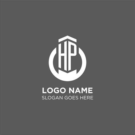 Initial Hp Circle Round Line Logo Abstract Company Logo Design Ideas