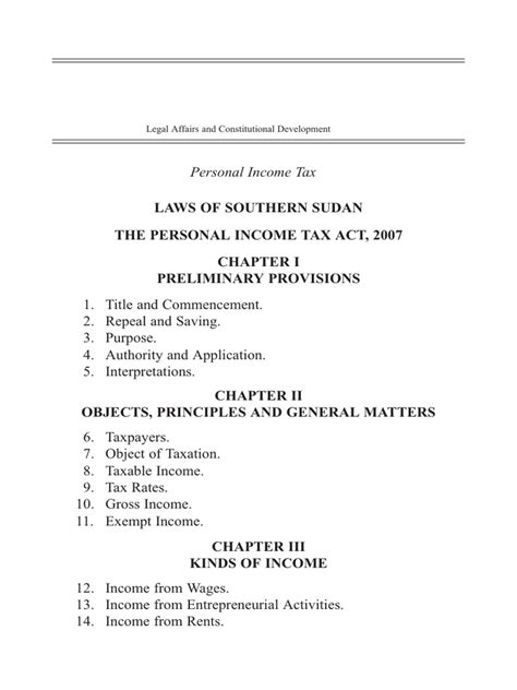 Personal Income Tax Act 1 Of 20070 Pdf Tax Deduction Expense