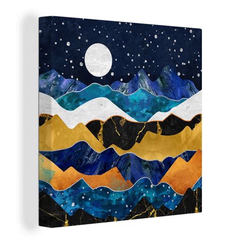 Onemillioncanvasses® Leinwandbild Nacht Gold Marmor Abstrakt
