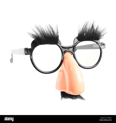 Funny Eyeglasses With Fake Nose Mustache And Eyebrows On White