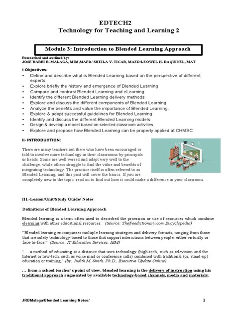 Module 3 Edtech Blended Learning 2 Pdf Educational Technology Learning