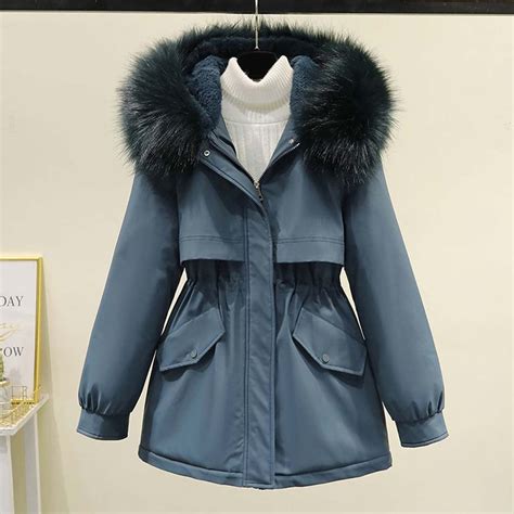 Aboser Womens Winter Thermal Parka Coat With Faux Fur Hood Heavyweight