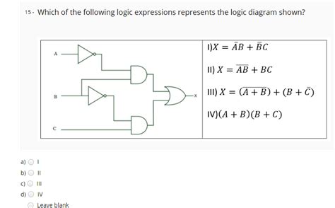 Solved 15 Which Of The Following Logic Expressions