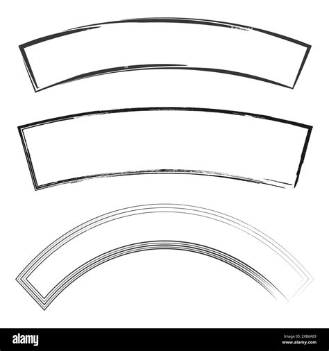 Curved Banner Frames Different Sketch Styles Black And White Vector