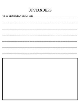 Upstander Worksheet By School Counselor Spot TPT