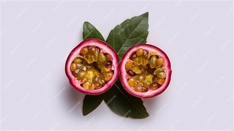 Premium Photo Purple Passion Fruit Passiflora Edulis With Cut In Half