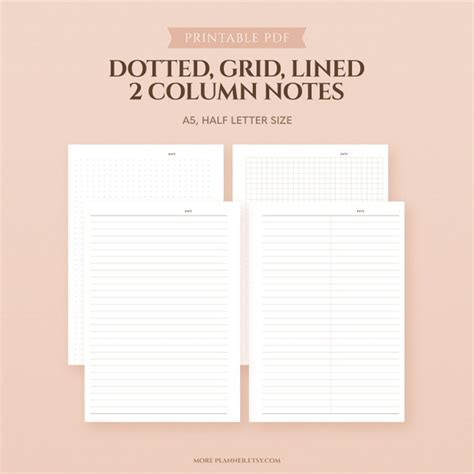 Two Column Notes Template Etsy