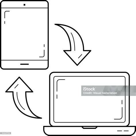 Mobile Data Synchronization Line Icon Stock Illustration Download Image Now Arrow Symbol