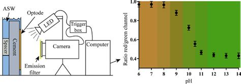Calibration Curve Of Ph Optode And Experimental Setup The Colors Of Download Scientific