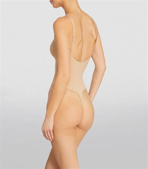 Womens Skims Beige Seamless Sculpt Thong Bodysuit Harrods Us