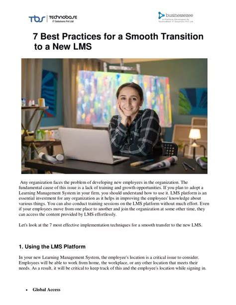 Ppt 7 Best Practices For A Smooth Transition New Lms Businessezee Powerpoint Presentation