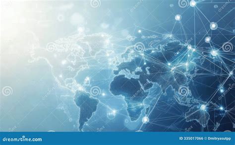 Digital World Map With Glowing Connections In Futuristic Global Network Data Visualization