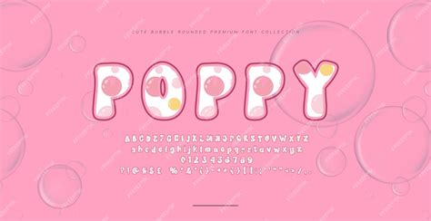 Premium Vector Cute Cartoon Bubble Font Alphabet