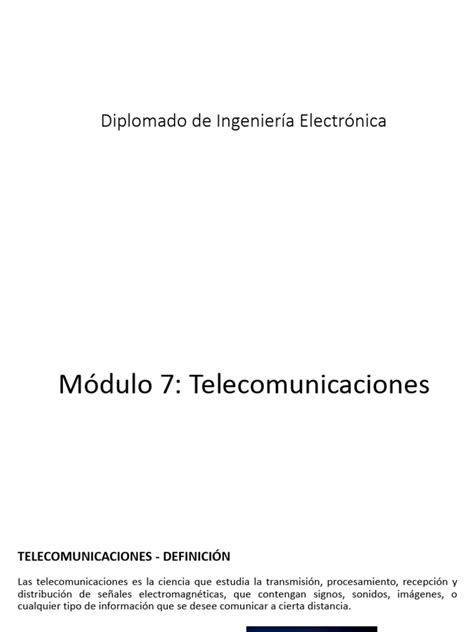 Modulo 7 Telecomunicaciones Pdf Modulación Medio De Transmision