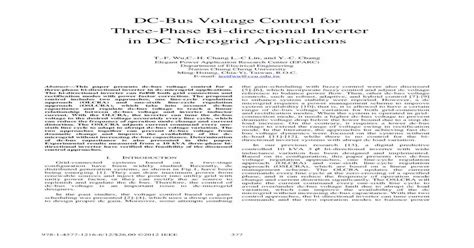 Pdf Dc Bus Voltage Control For Three Phase Bi Directional Inverter In · 2018 01 03 · Dc Bus