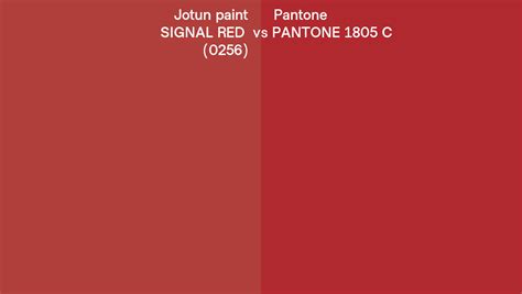 Jotun Paint SIGNAL RED 0256 Vs Pantone 1805 C Side By Side Comparison
