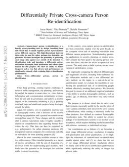 Differentially Private Cross Camera Person Re Identification DeepAI