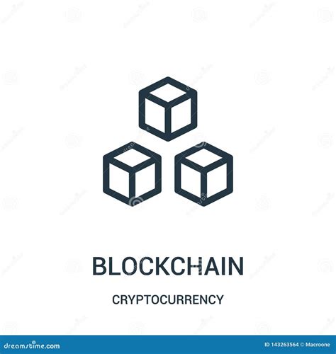 Blockchain Icon Vector From Cryptocurrency Collection Thin Line
