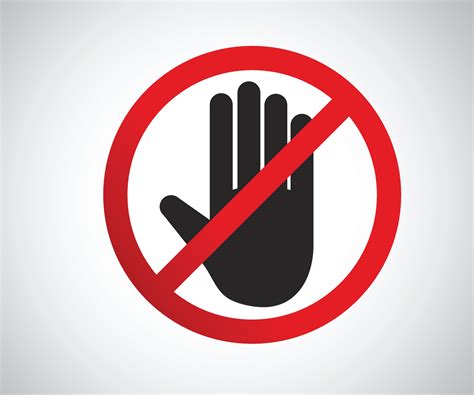 Stop Hand Octagonal Sign For Prohibited Activities Logo Vector