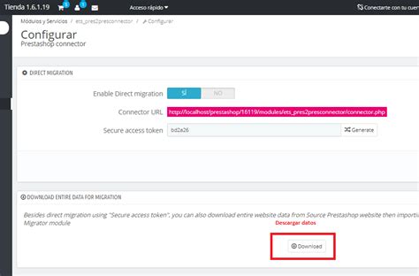 Migrar datos de Prestashop a la versión