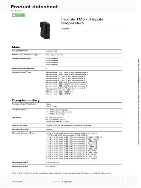 Schneider Electric Modicon Tm3 Tm3ti8t Pdf