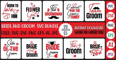 Bride And Groom Svg Bundle Bundle · Creative Fabrica