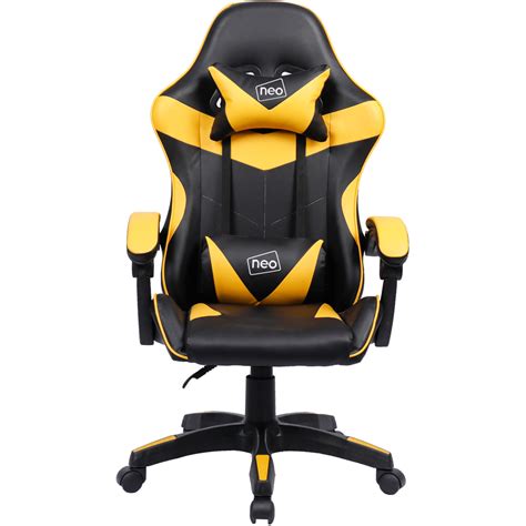 Neo Yellow Pu Leather Swivel Office Chair Wilko
