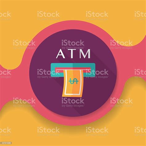 Atm 평편 아이콘크기 긴 Shadow 고객에 대한 스톡 벡터 아트 및 기타 이미지 고객 구매 그래픽 사용자 인터페이스