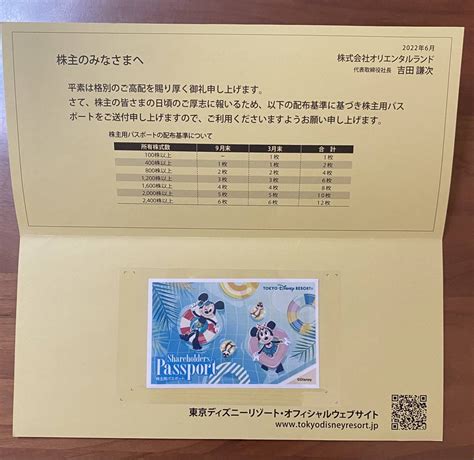 オリエンタルランド 株主優待券1枚 有効期限2023620