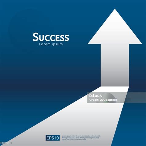 비즈니스 화살표 목표 방향 개념 성공 합니다 상승 하는 스트레칭 성장 비전 배너 평면 스타일 벡터 일러스트입니다 투자 수익률 Roi 차트 수익 증가 개념에 대한 스톡 벡터