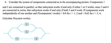 solved consider the system of components connected as in the
